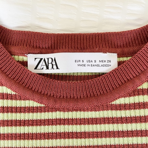 Zara | Tops | Zara Striped Ribbed Top | Poshmark